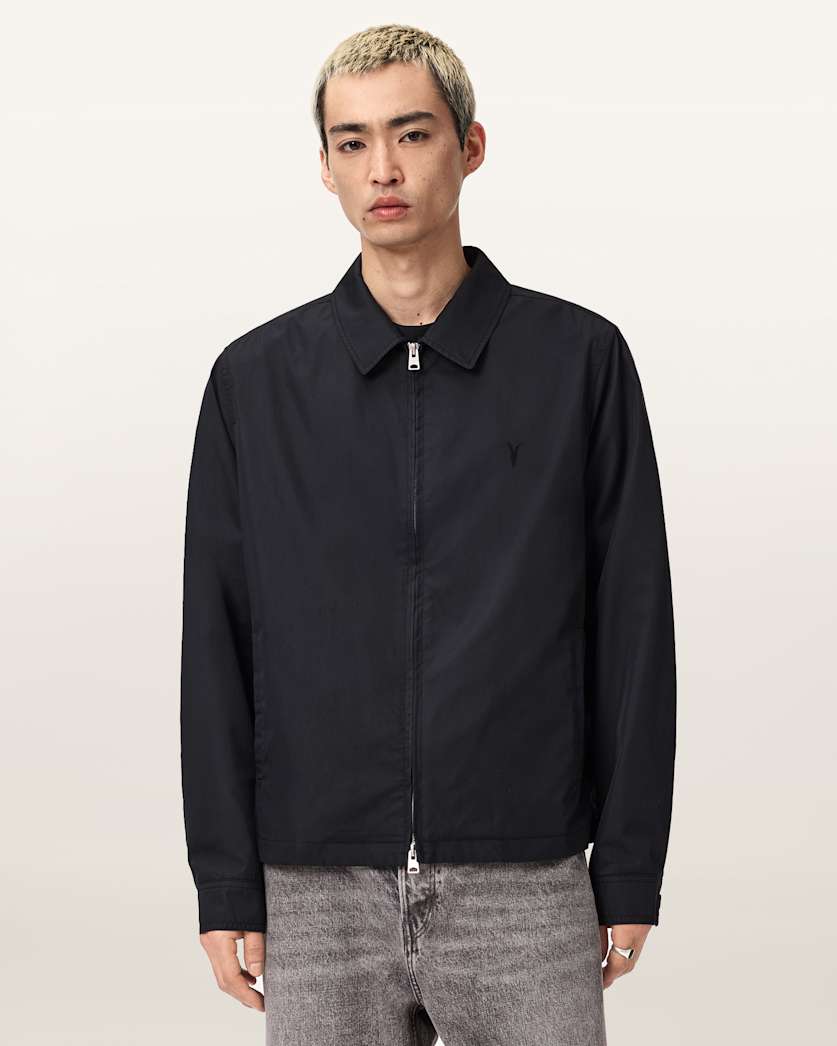 Trey Black Ramskull Pointed Collar Jacket Jet Black | ALLSAINTS US